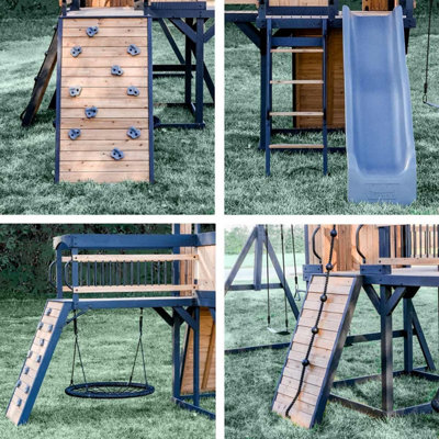 Backyard Discovery Timber Crossing Wooden Playcentre and Swing Set ...