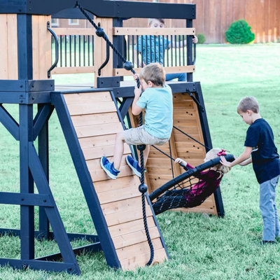 Backyard Discovery Timber Crossing Wooden Playcentre and Swing Set ...