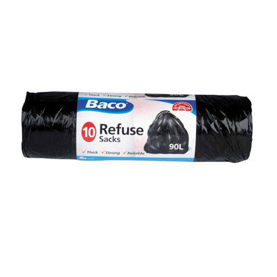 Baco Draw Tight Black Refuse Sacks 90L 10pk One Colour (One Size)