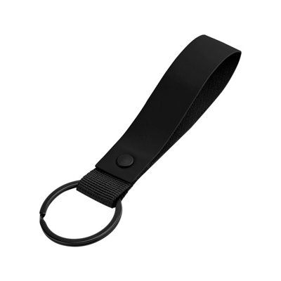 Bagbase Matte PU Keyring Black (One Size)