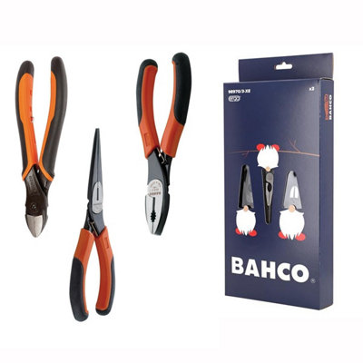 Bahco 9897G/3-XE XMAS Christmas ERGO Plier Set 3 Piece Combination Long ...