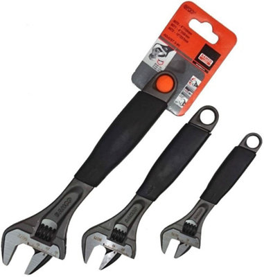 BAHCO Adjustable Wrench 3 Piece Set 6" 9070 8" 9071 10" 9072 Spanners ...