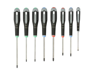 Bahco BE-9872 ERGO Screwdriver Set - 8 Premium Tools for Precision and ...