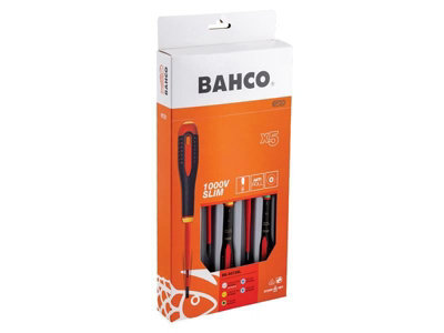 Bahco BE-9872SL 5-Piece ERGO Slim VDE Insulated Screwdriver Set for ...