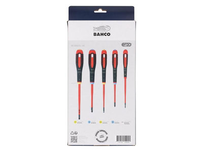 Bahco BE-9882SL-XE XMAS ERGO Slim VDE Insulated Screwdriver x5 Pc Set BE-9882SL