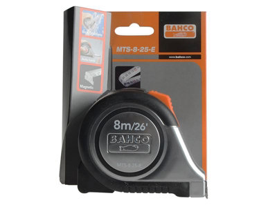 Bahco MTS-8-25-E Metric Imperial 8m 26ft Magnetic Tip Tape Measure ...