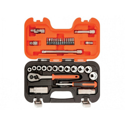 Bahco S330 3/8in Drive Socket Set, 34 Piece Multi Colour (One Size)