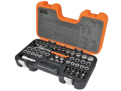 Bahco S530T 53 Piece Pass Through Socket Set 1/2 in, 1/4 in, 3/8 inch ...