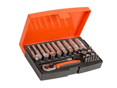 Bahco SL25L Deep Drive Socket Set 37 Piece Metric 1/4in BAHSL25L