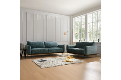 Petrol blue 2 seater sofa store