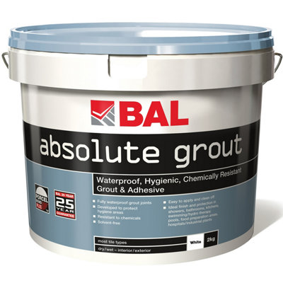 BAL Absolute Epoxy Waterproof White Grout & Adhesive, 2kg