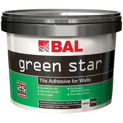 BAL Green Star Ready Mixed Tile Adhesive, 15kg