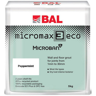 BAL Micromax3 ECO Antimicrobial Wall & Floor Peppermint Grout, 5kg ...