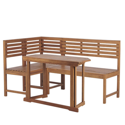 Balcony Dining Set 4 Seater TREIA Acacia Wood Brown