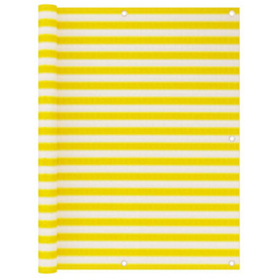 Balcony Screen Yellow and White 120x600 cm HDPE