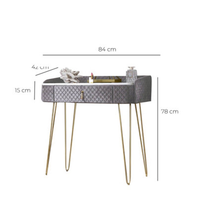 Bali Sunset Dove Grey Velvet Dressing Table