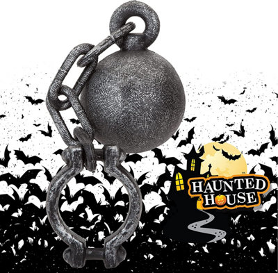 Ball & Chain Halloween Fancy Dress Accessory - Spooky Shackle Halloween ...