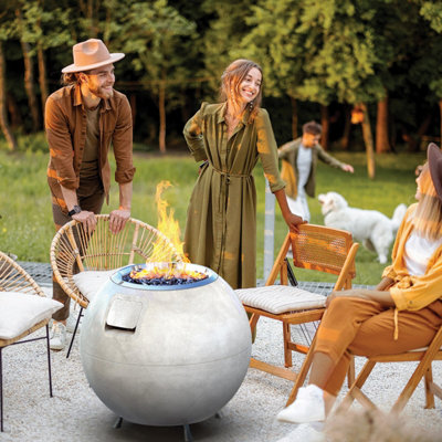 BALLO GAS OUTDOOR FIREPIT - CEMENT