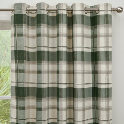 Buy Balmoral Check Country Checked Pattern Pair of Eyelet Curtains at B&Q