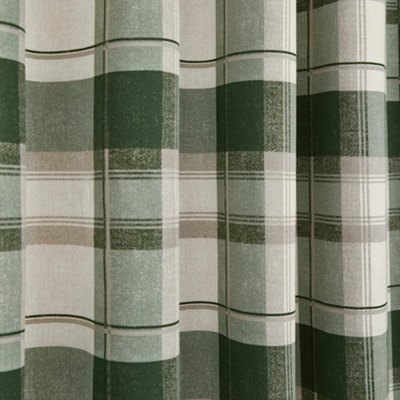 Buy Balmoral Check Country Checked Pattern Pair of Eyelet Curtains at B&Q