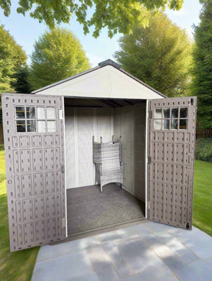 Balmoral Plastic Resin Dual-Wall High Density Garden Shed - 7 x 7 ft