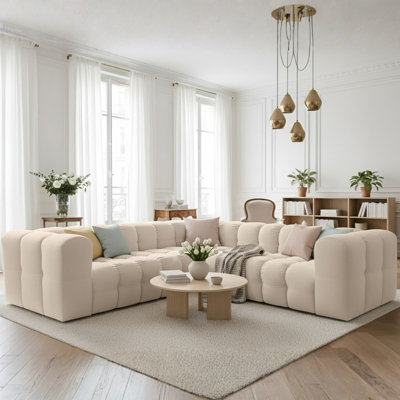 BALOO CORNER S Modern Symmetrical Corner Sofa Cream