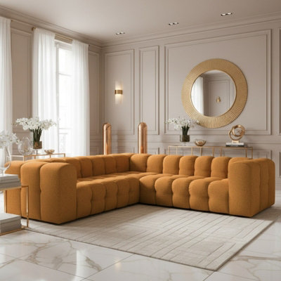 BALOO CORNER S Modern Symmetrical Corner Sofa Dark Yellow