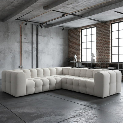 BALOO CORNER S Modern Symmetrical Corner Sofa Dirty White