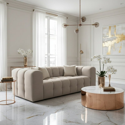 BALOO Three Seat Elegant Modern Sofa Beige