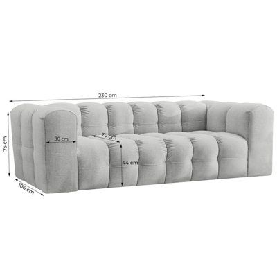 BALOO Three Seat Elegant Modern Sofa Beige