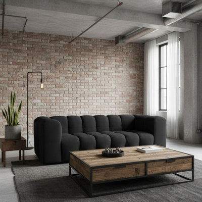 BALOO Three Seat Elegant Modern Sofa Graphite
