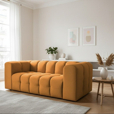 BALOO Two Seat Elegant Modern Sofa Dark Yellow