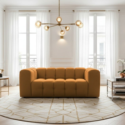 BALOO Two Seat Elegant Modern Sofa Dark Yellow