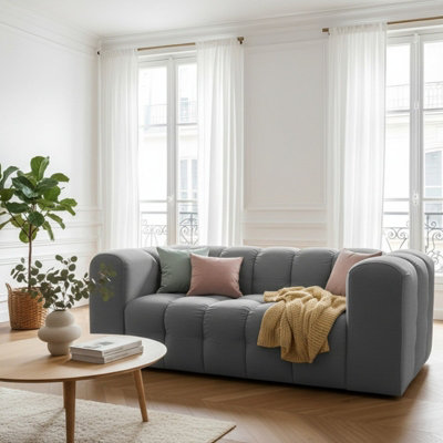 BALOO Two Seat Elegant Modern Sofa Grey
