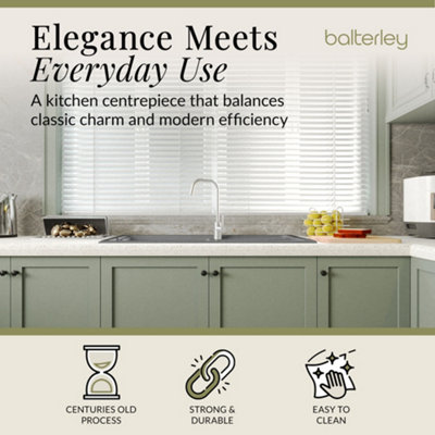 Balterley 100cm Kitchen 1.5 Bowl Composite Inset Sink with Overflow ...