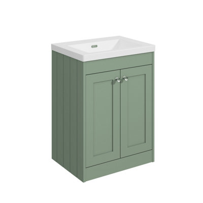 Balterley 600mm Floor Standing 2 Door Unit with Minimalist Basin No Tap ...