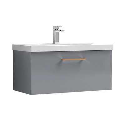 Balterley 600mm Wall Hung Bathroom 1 Drawer Vanity Unit and 1 Tap Hole ...