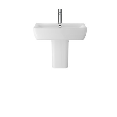 Balterley Alba 1 Tap Hole Soft Square Ceramic Basin & Semi Pedestal ...