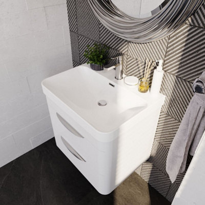 Balterley Aldershawe Modern Bathroom Wall Hung 2 Drawer Thin Edge ...