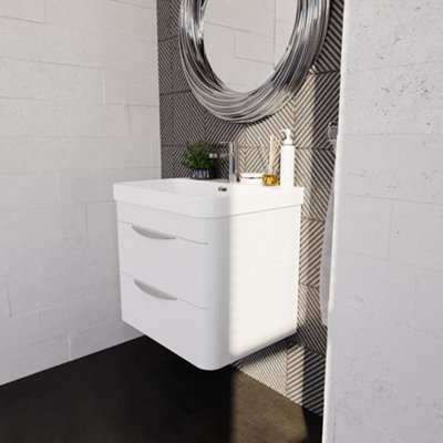 Balterley Aldershawe Modern Bathroom Wall Hung 2 Drawer Thin Edge ...