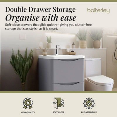 Balterley Arch Floor Standing 2 Drawer Bathroom Vanity Unit ...