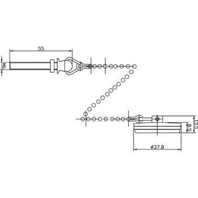 BALTERLEY BASIN PLUG AND CHAIN, UNIVERSAL FIT FOR STANDARD BASINS ...