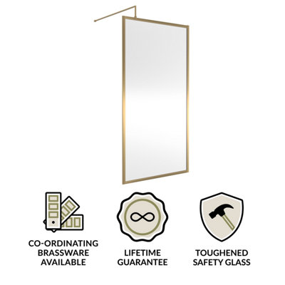Balterley Bilbrook 8mm Toughened Safety Glass Wetroom Screen with ...