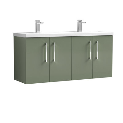 Balterley Bramshall 1200 mm Wall Hung 4 Door Double Basin Vanity Unit ...
