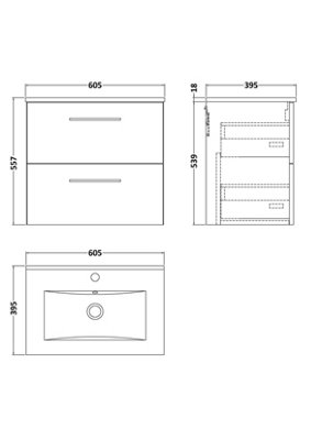 Balterley Bramshall Contemporary Bathroom 2 Soft Close Drawer ...