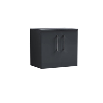 Balterley Bramshall Modern Bathroom 600mm Wall Hung 2-Door Vanity Unit ...