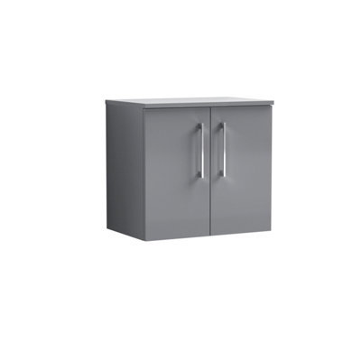 Balterley Bramshall Modern Bathroom 600mm Wall Hung 2-Door Vanity Unit ...