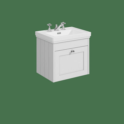 Balterley Butterton 500mm Wall Hung 1 Drawer Unit with Classic Basin 3 ...