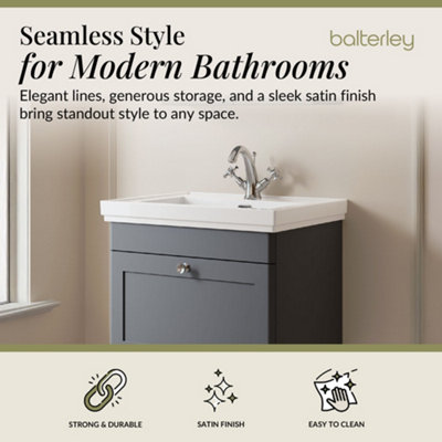 Balterley Classique Traditional Bathroom Wall Hung 1-Drawer Vanity Unit ...