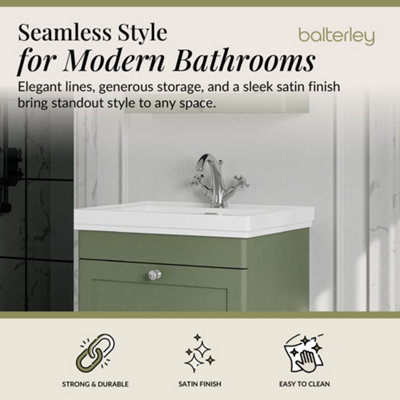 Balterley Classique Traditional Bathroom Wall Hung 1-Drawer Vanity Unit ...